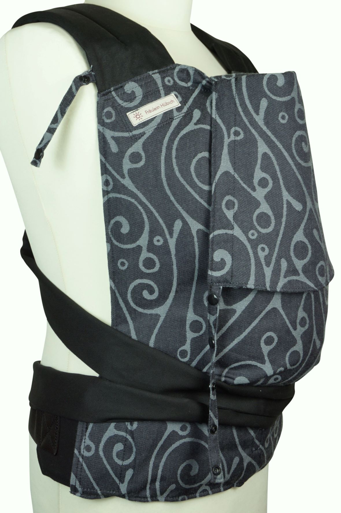 Babycarrier Mei Tai Toddlersize "Seaweed Anthracite" - Fräulein Hübsch